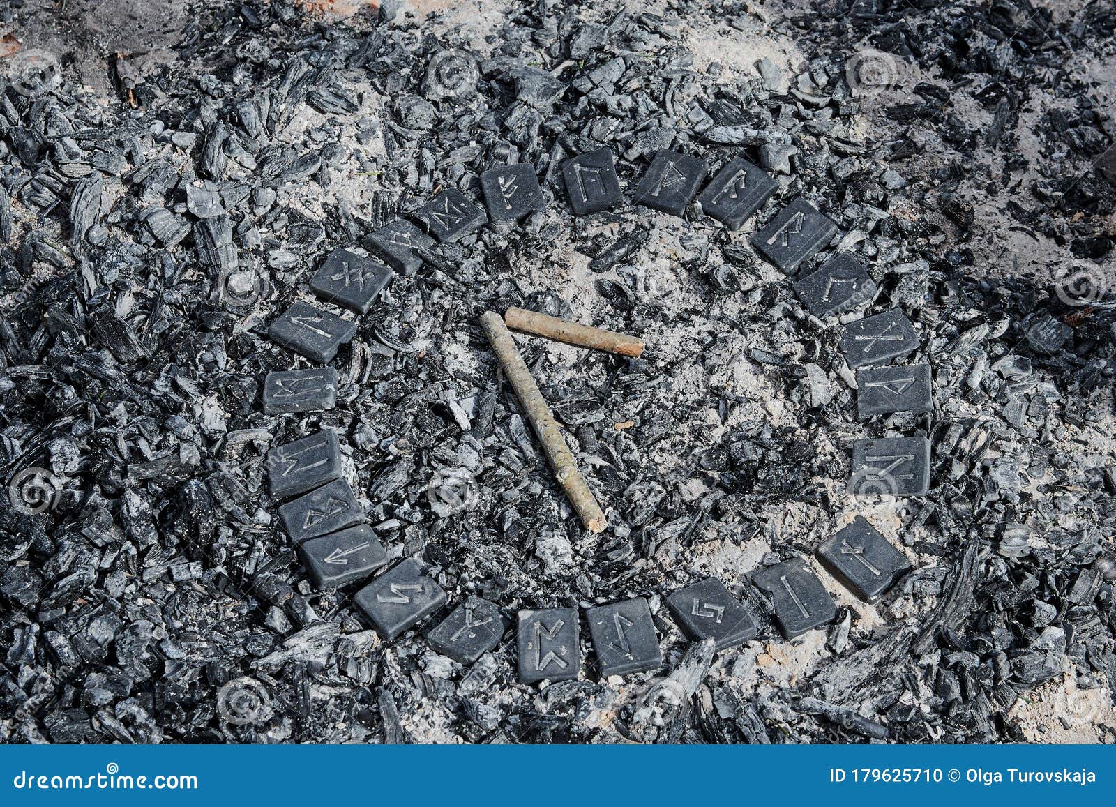 Norse Rune Laguz on Ashes Backgorund Inside the Circle of 24 Norse ...