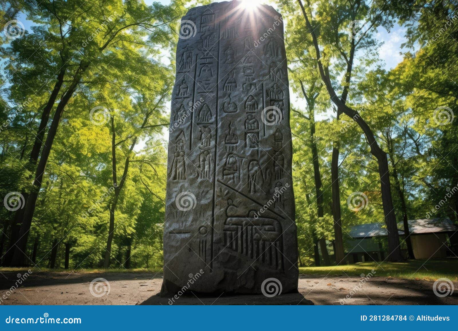 Norse Runes Carved into a Standing Stone Stock Illustration ...