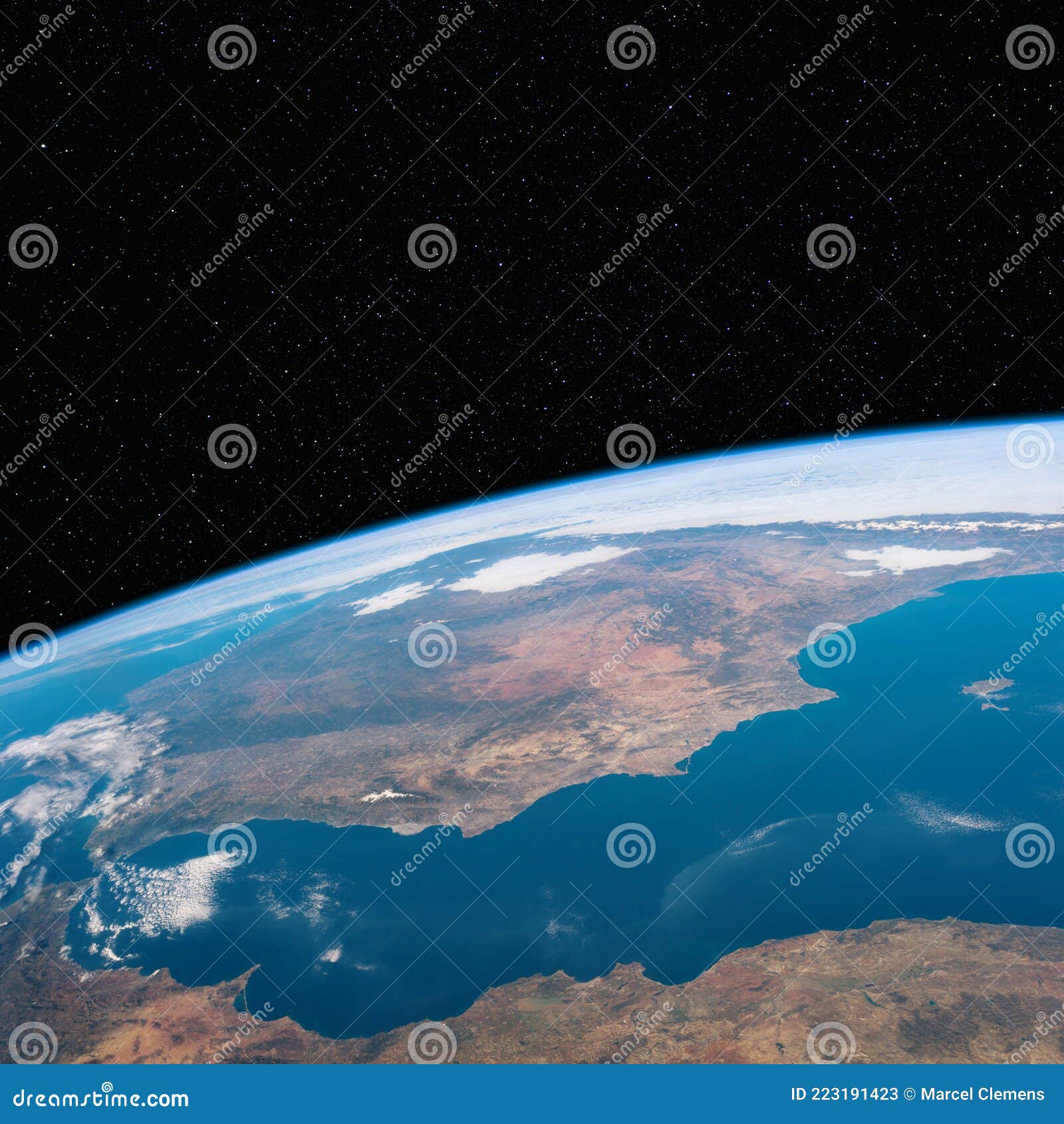 North Africa and Spain from Space Stock Image - Image of nasa, global ...