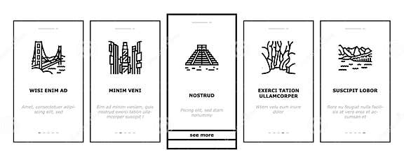 North America Famous Landscape Onboarding Icons Set Vector Stock Vector ... North America Famous Landscape Onboarding Icons Set Vector Stock Vector ...