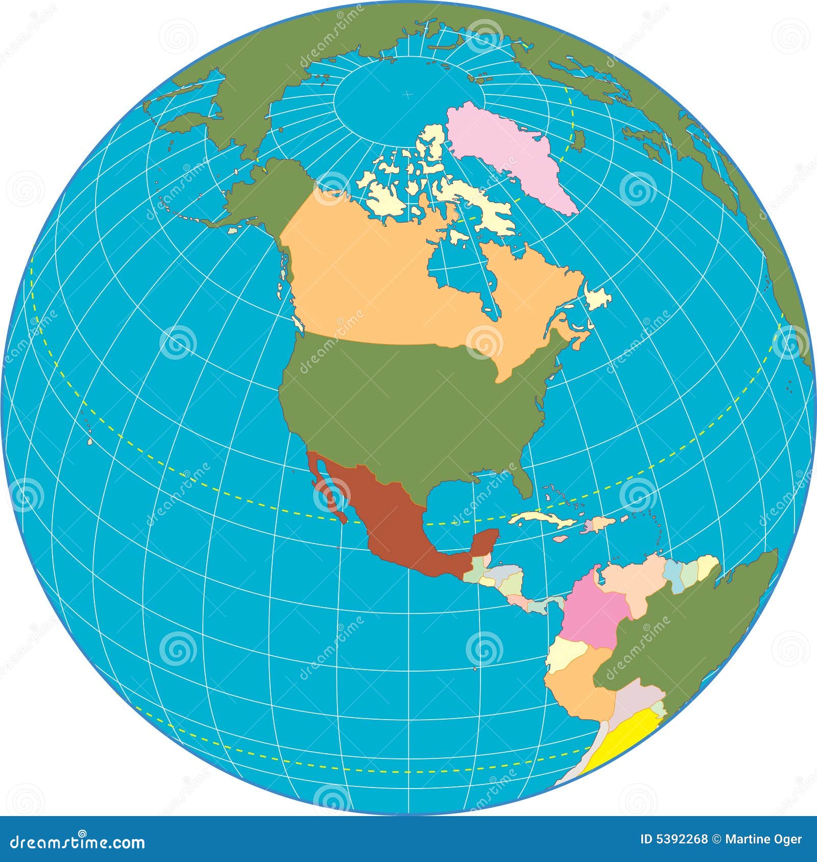 North america Globe. stock vector. Illustration of vector - 5392268