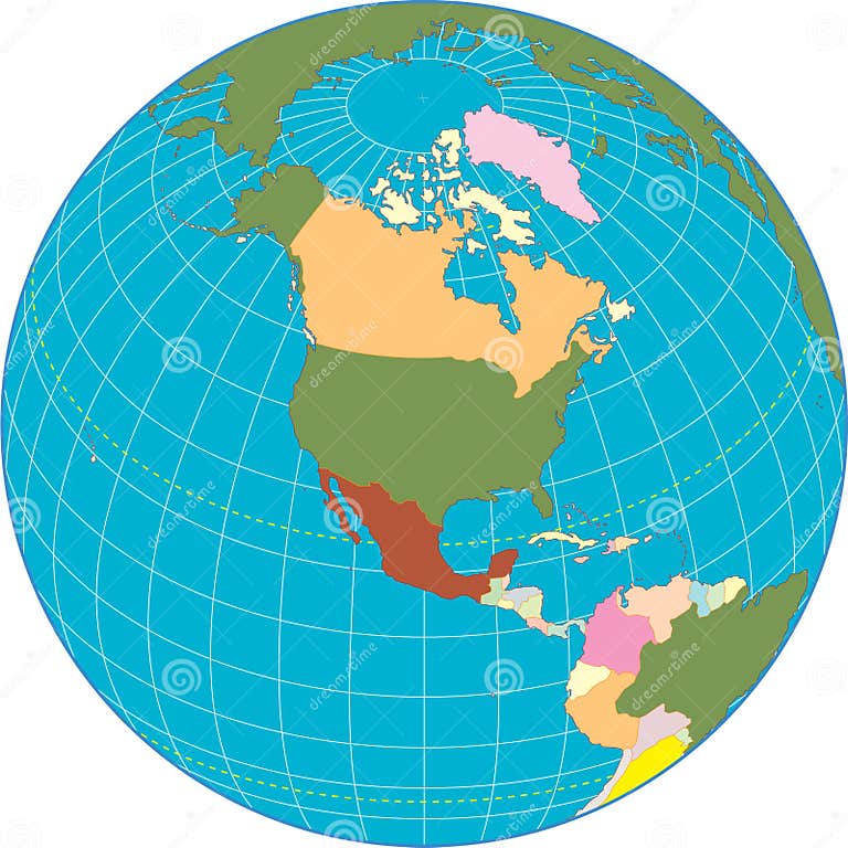 North america Globe. stock vector. Illustration of vector - 5392268