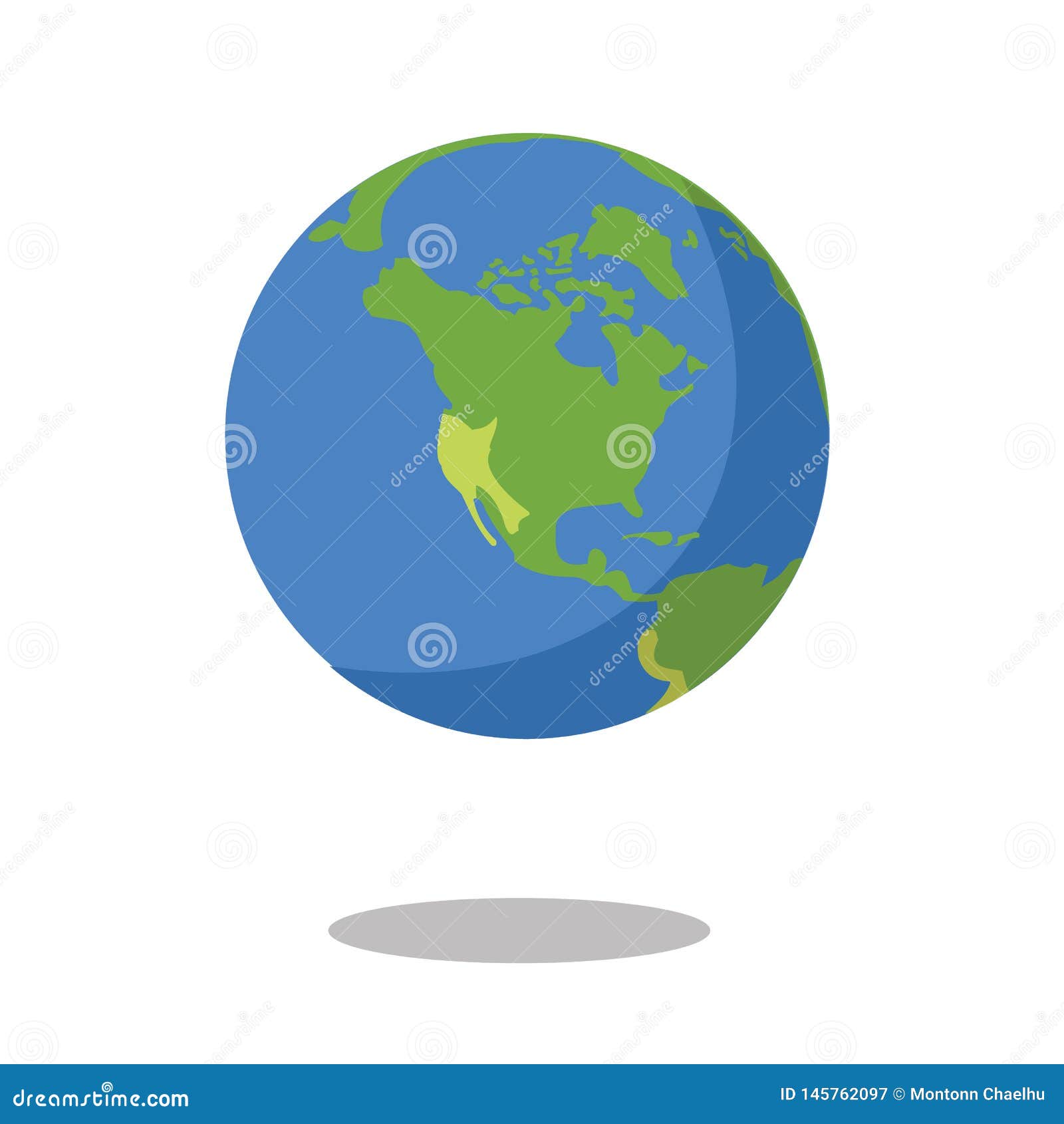 North America Isolated on White Background Flat Planet Earth Icon ...