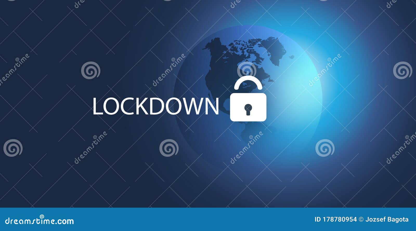 North America Lockdown - Vector Design Concept with Earth Globe and ...