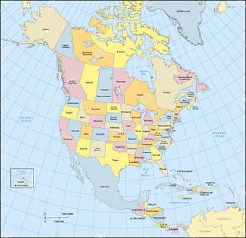 North America Map stock vector. Illustration of states - 29233564