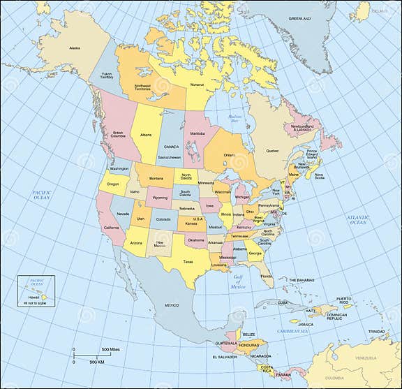 North America Map stock vector. Illustration of states - 29233564