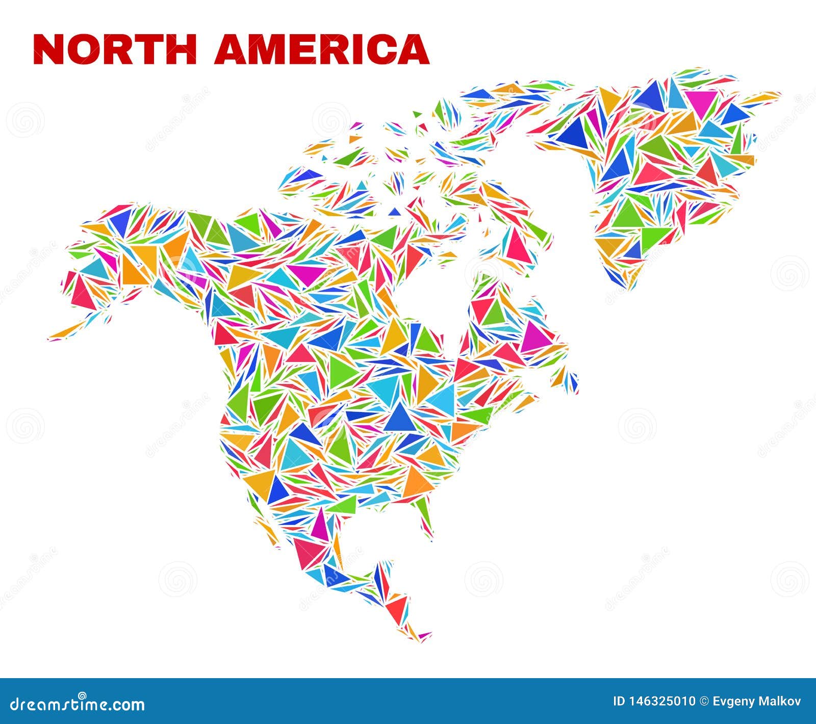 North America Map - Mosaic of Color Triangles Stock Vector ...