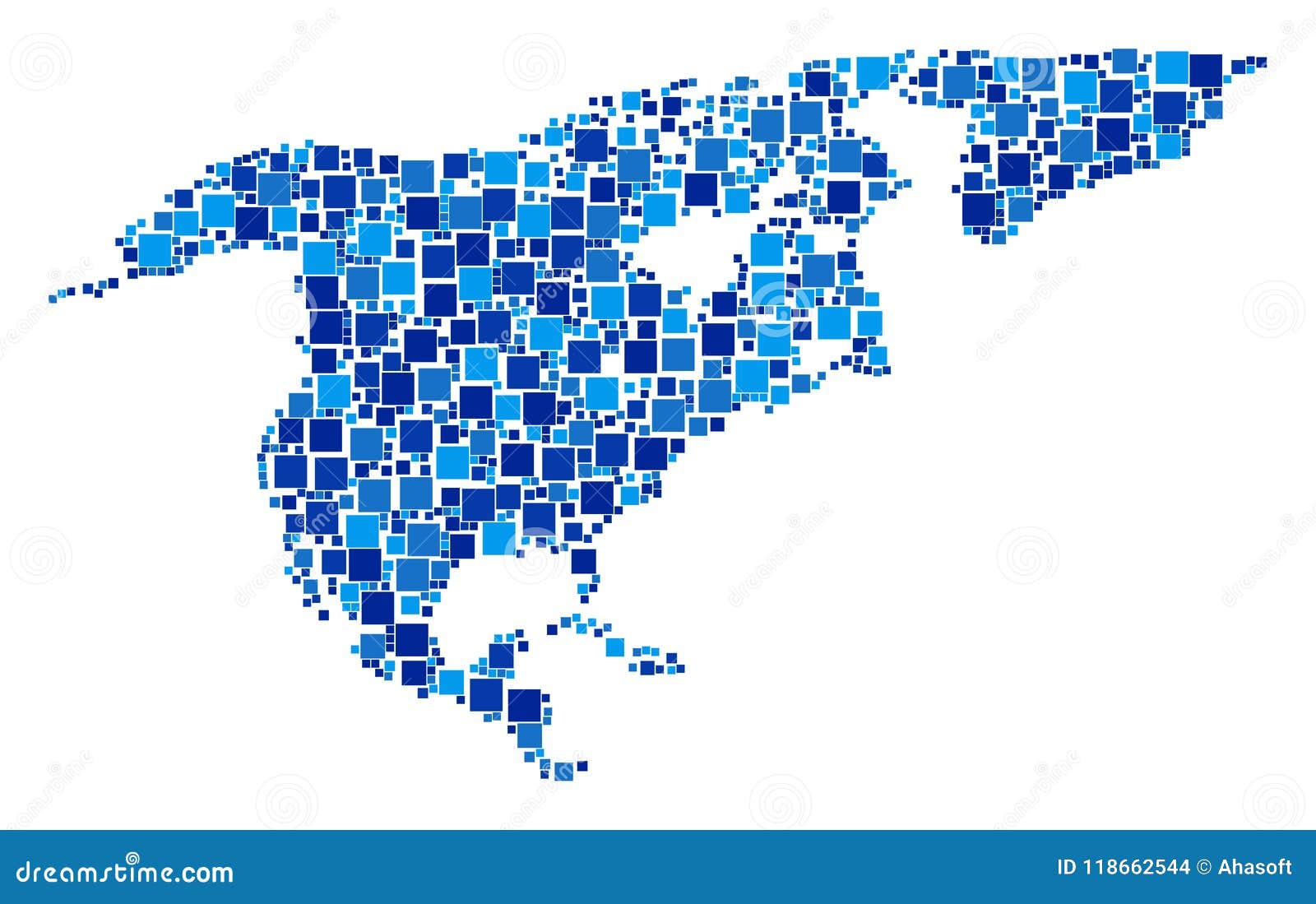 North America Map Collage of Pixels Stock Vector - Illustration of ...