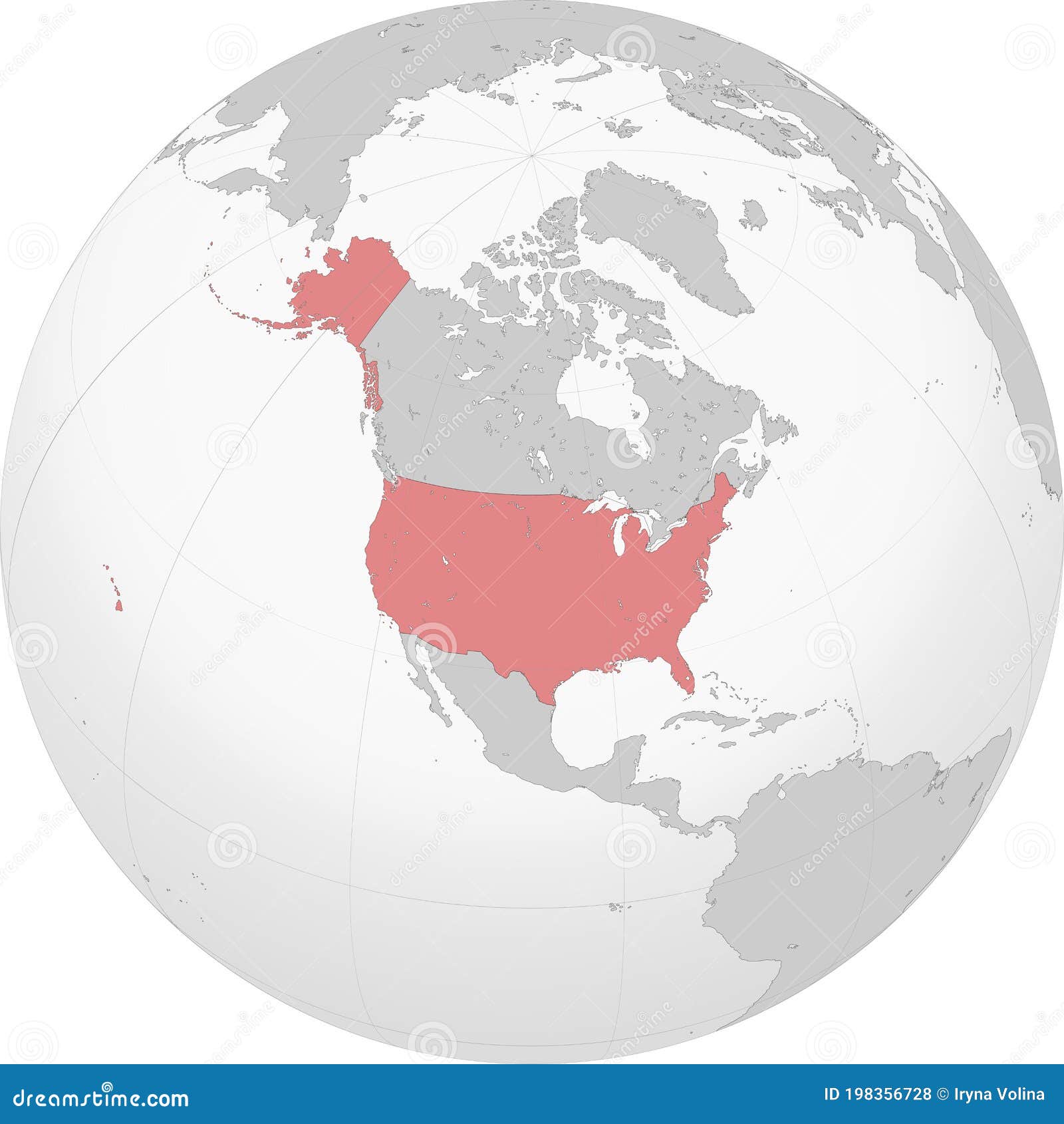 North America with USA on the Globe Stock Vector - Illustration of ...
