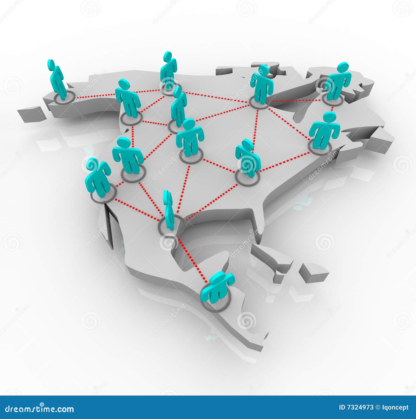 North America - Network of People Stock Illustration - Illustration of ...