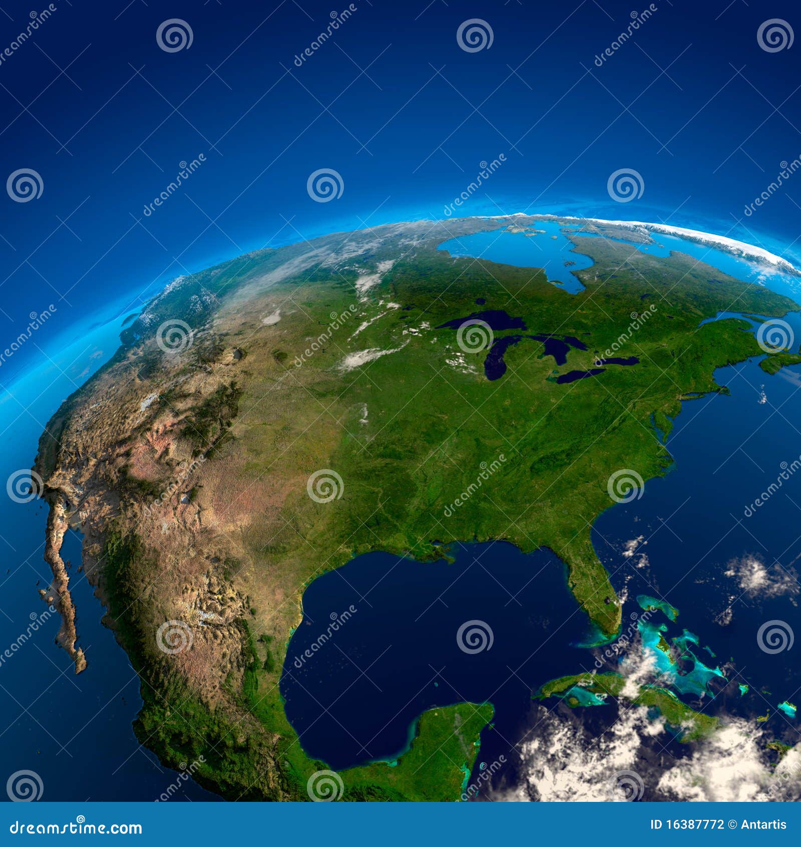 North America, the View from Stock Illustration - Illustration of ...