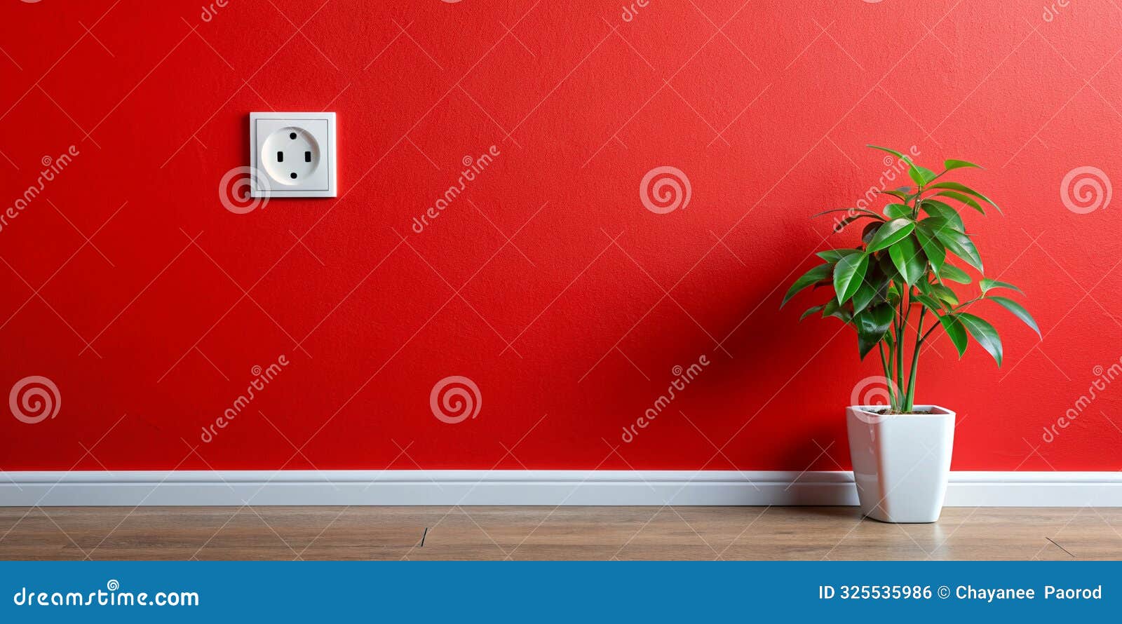 North American Electrical Socket on the Corner of a Bright Red Wall by ...