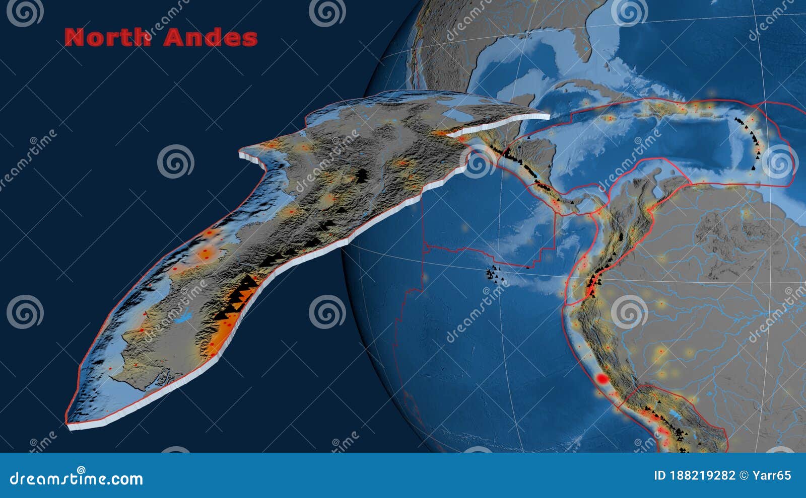 North Andes Plate Described and Presented - Topo and Bathy Stock ...