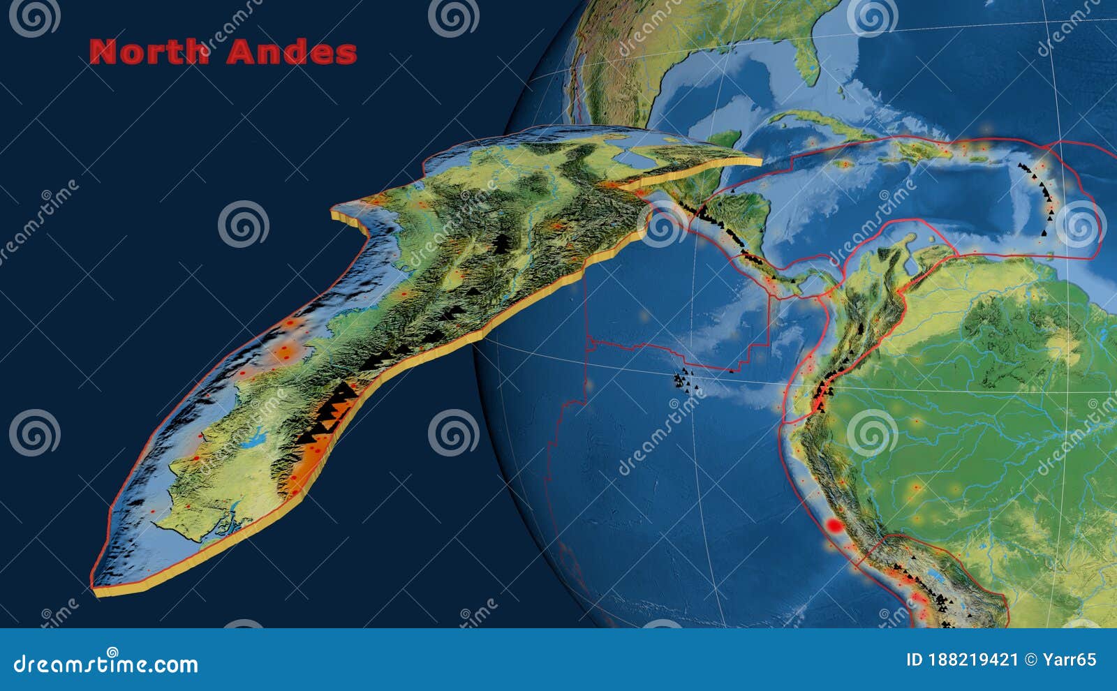 North Andes Plate Described and Presented - Topographic Stock ...