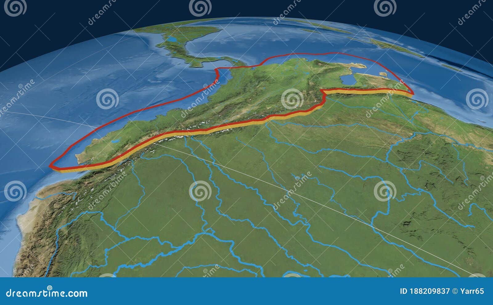 North Andes Plate Extruded - Satellite Stock Illustration ...