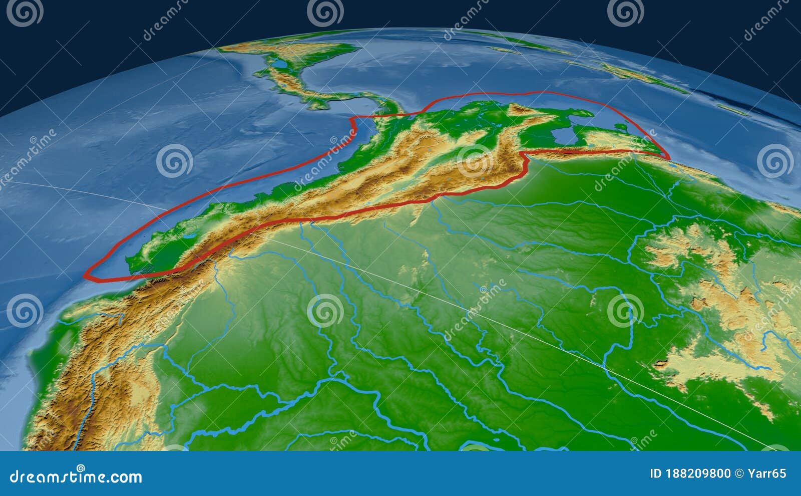 North Andes Plate Outlined - Physical Stock Illustration - Illustration ...