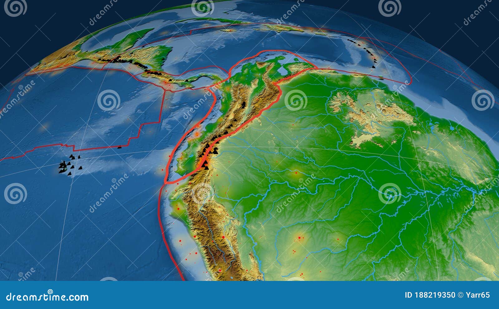North Andes Plate Outlined - Physical Stock Illustration - Illustration ...