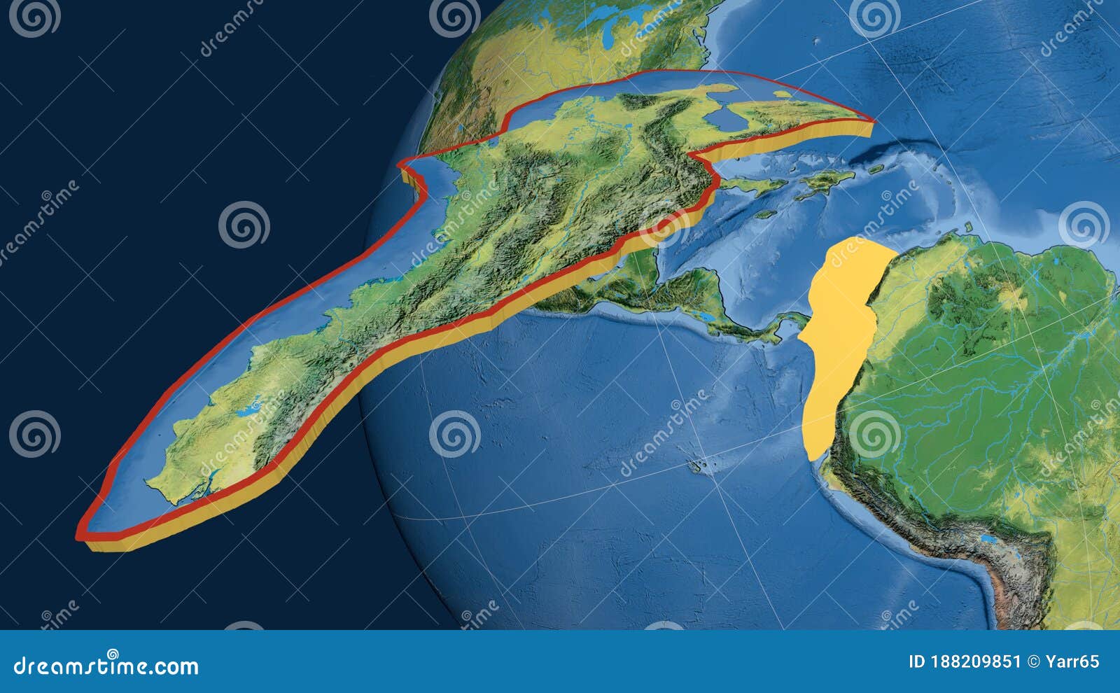 North Andes Plate Presented - Topographic Stock Illustration ...
