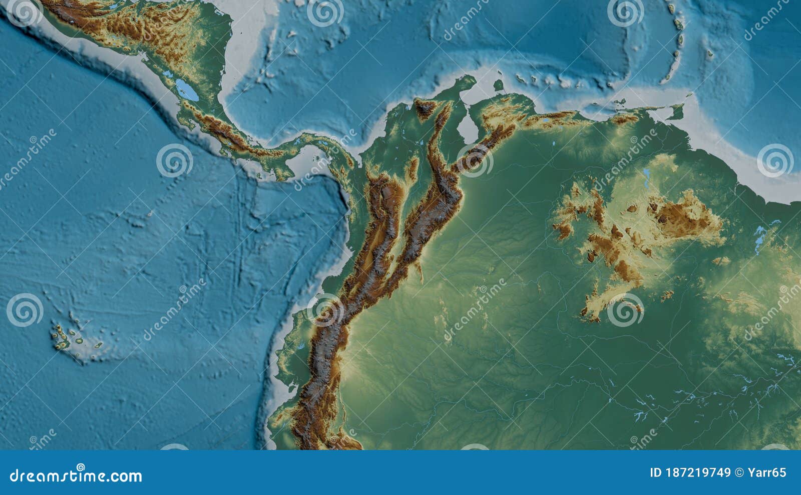 North Andes Tectonic Plate - Raster. Relief Stock Illustration ...