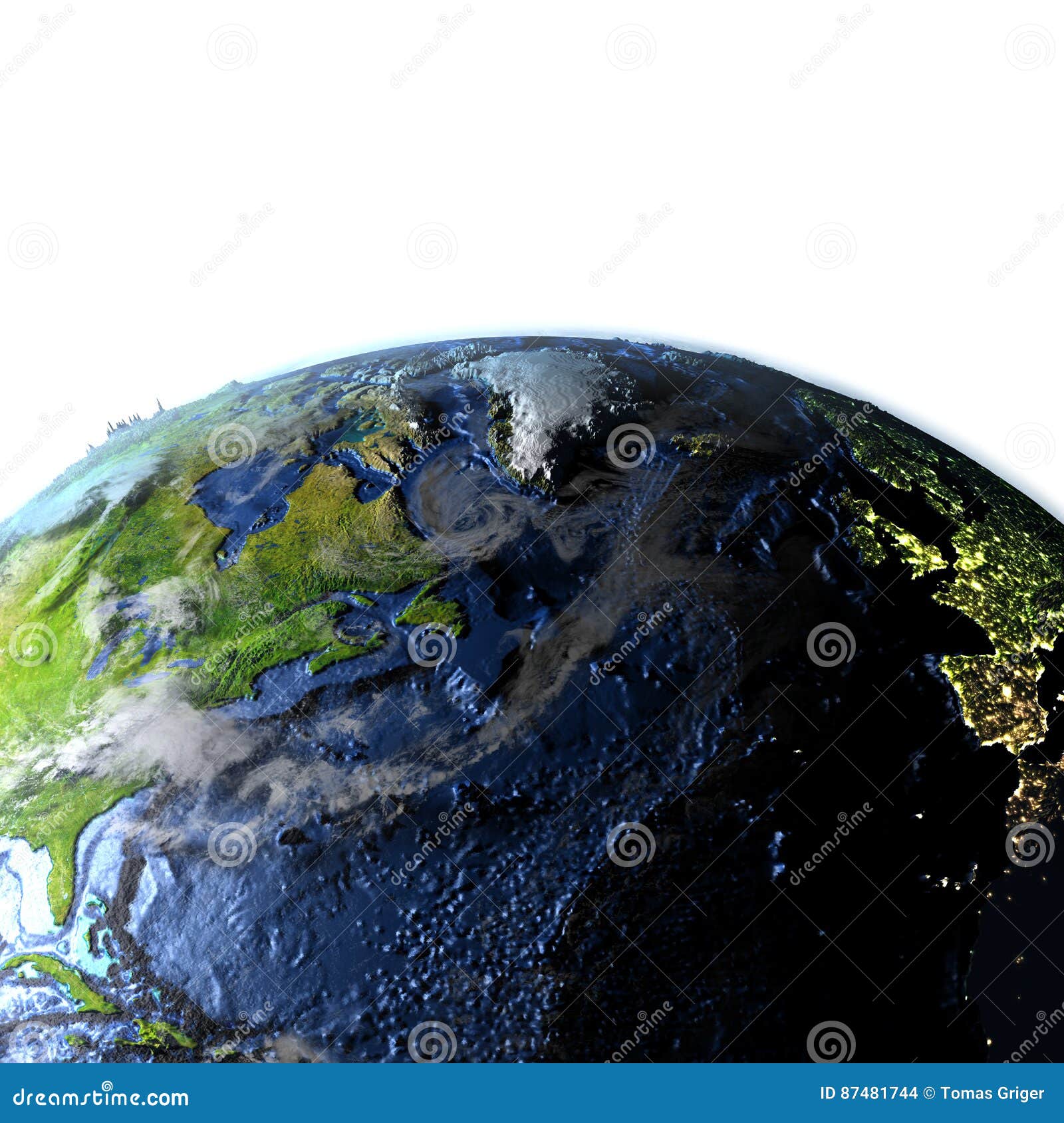 North Atlantic on Earth - Visible Ocean Floor Stock Illustration ...