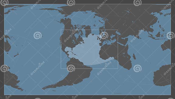 North Atlantic Ocean on the World Map. Solid Stock Illustration ...