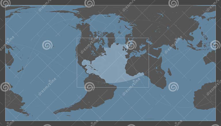 North Atlantic Ocean on the World Map. Solid Stock Illustration ...
