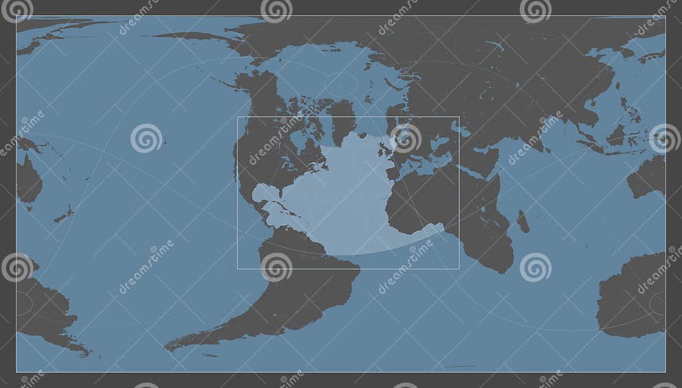 North Atlantic Ocean on the World Map. Solid Stock Illustration ...