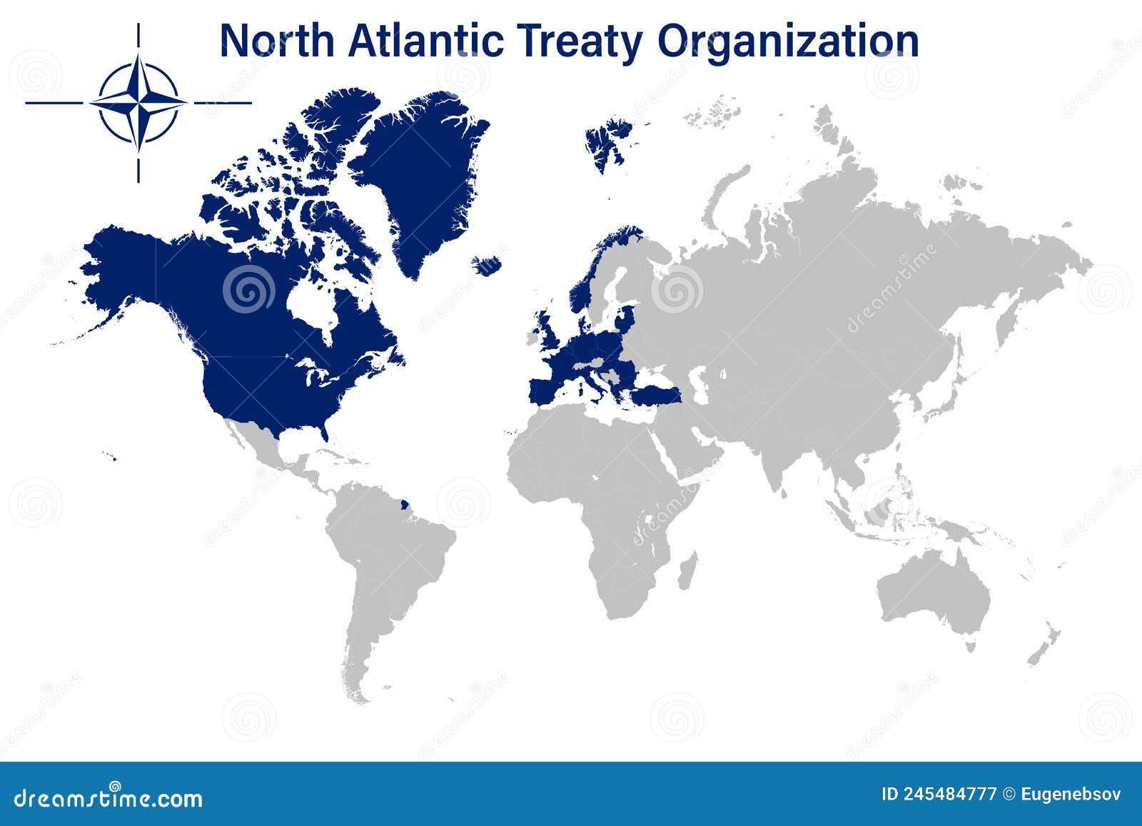 North Atlantic Treaty Organization On Political Map Of The World In ... North Atlantic Treaty Organization On Political Map Of The World In ...
