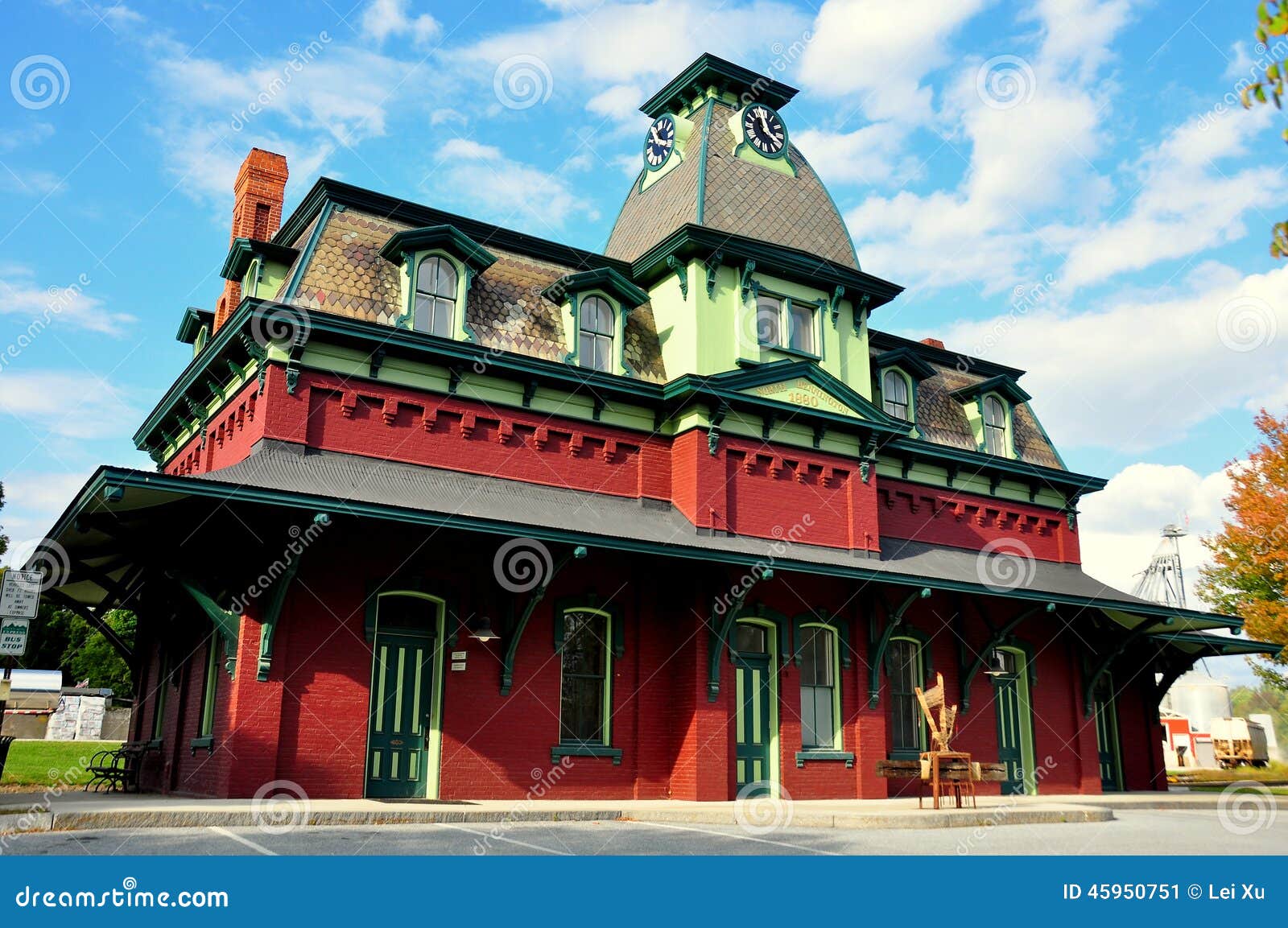 North Bennington, VT: 1880 Railway Station Clock Editorial Photo ... North Bennington, VT: 1880 Railway Station Clock Editorial Photo ...