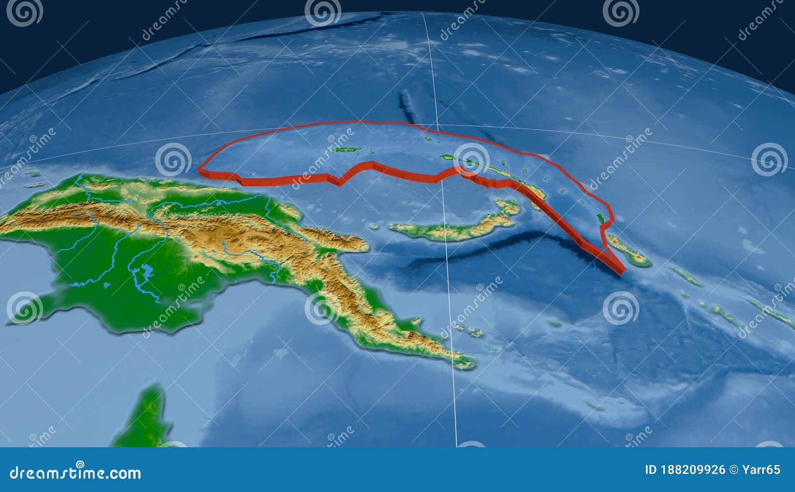 North Bismarck Plate Extruded - Physical Stock Illustration ...