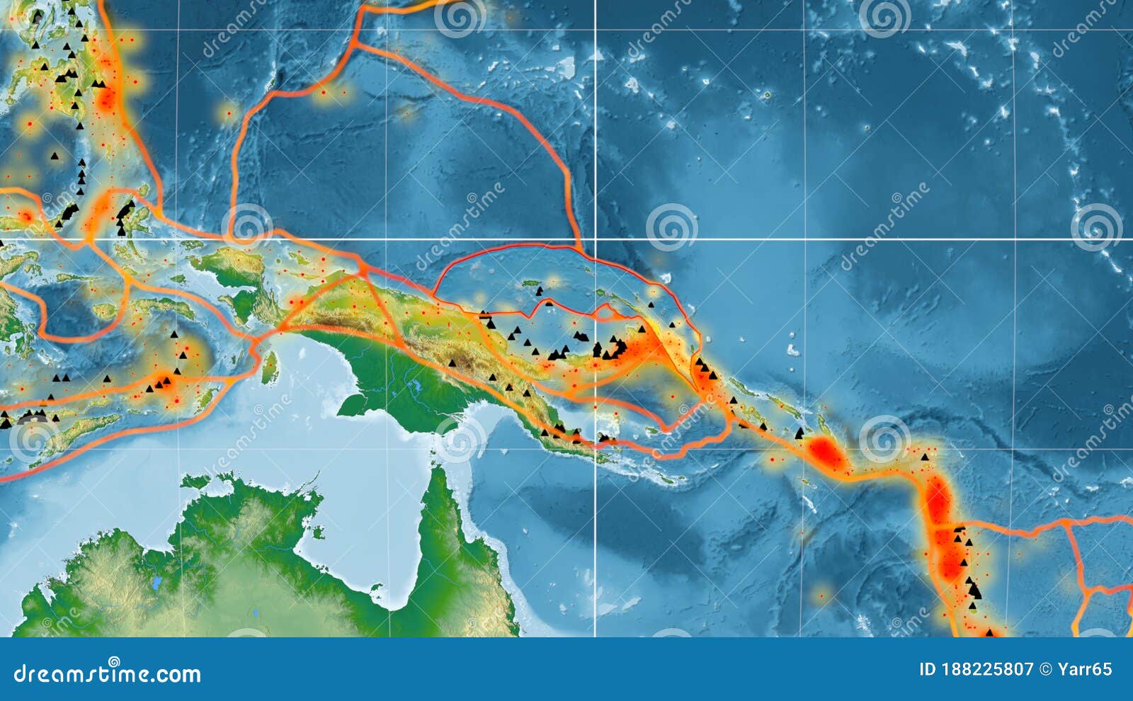 North Bismarck Plate Outlined, Mollweide Projection - Physical Stock ...