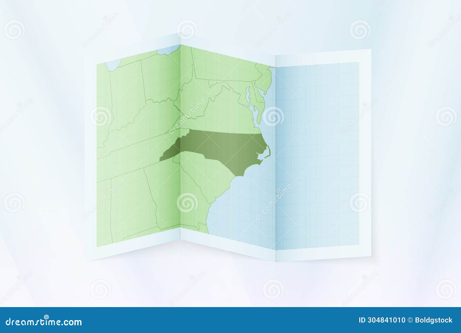 North Carolina Map, Folded Paper with North Carolina Map Stock ...