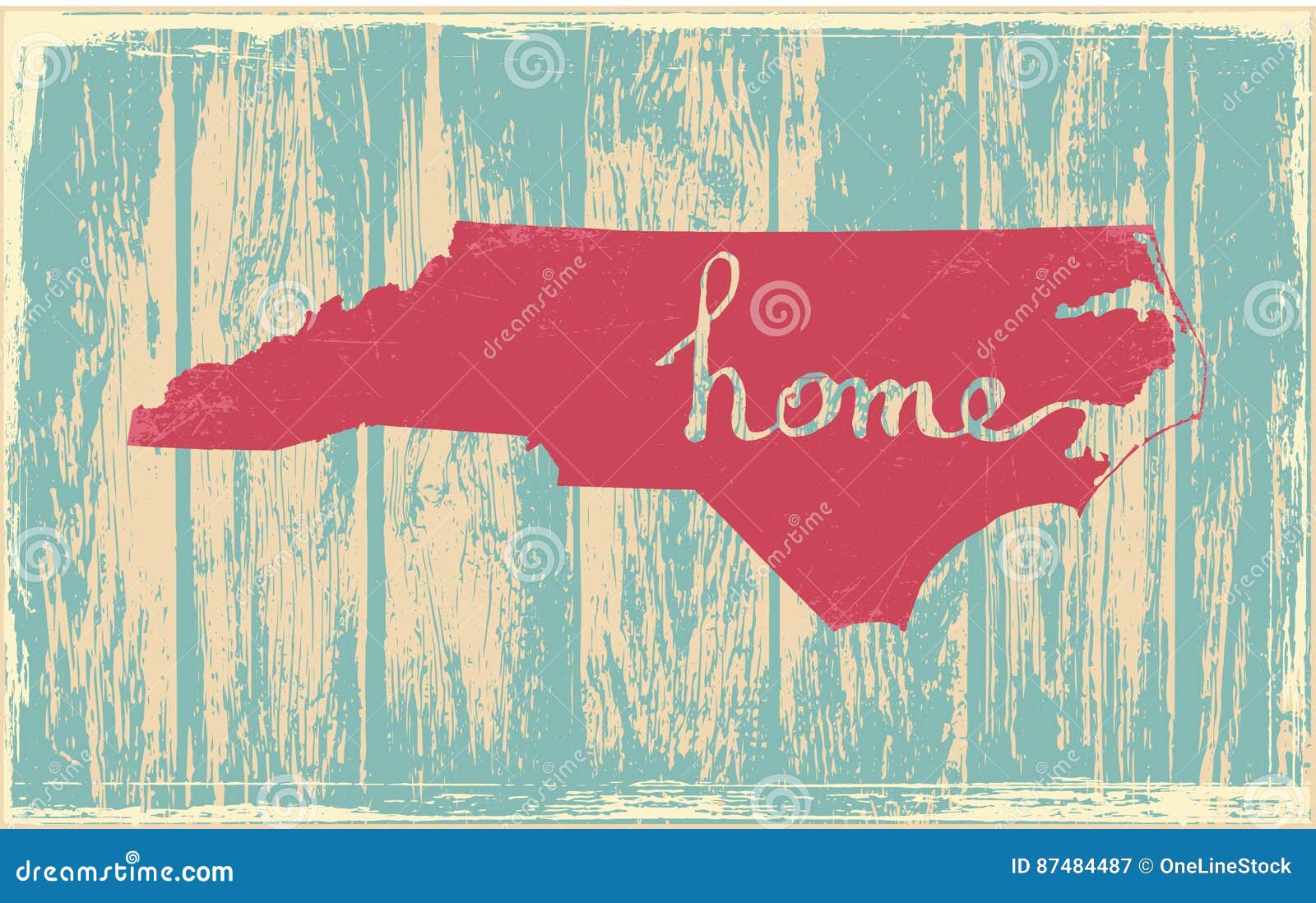 North Carolina Nostalgic Rustic Vintage State Vector Sign Stock Vector ...