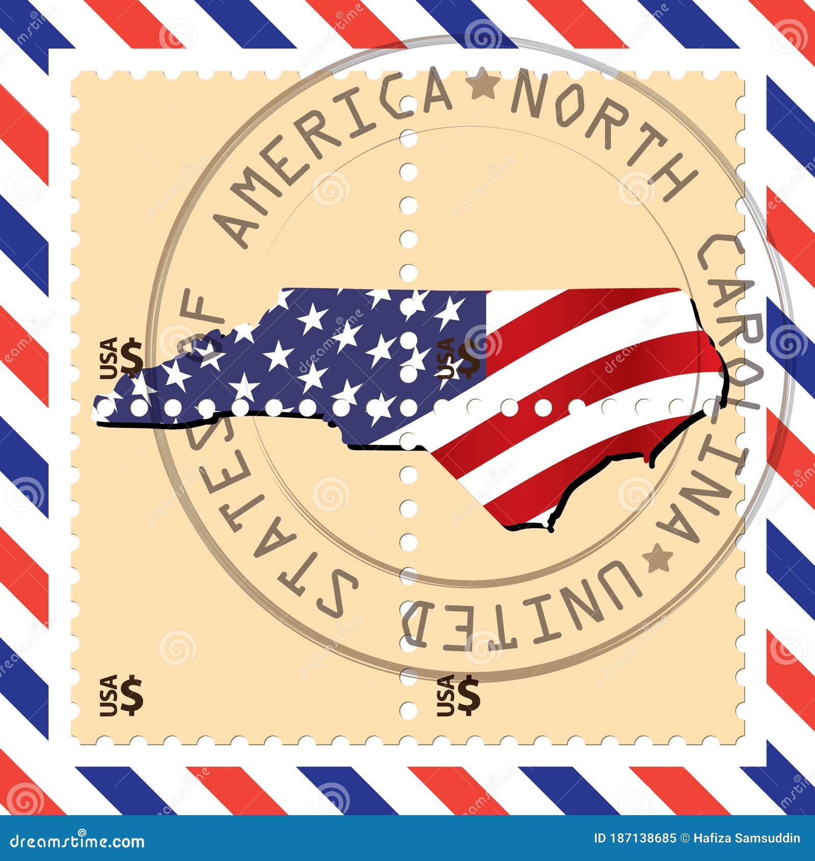 North Carolina Stamp. Vector Illustration Decorative Design Stock ...