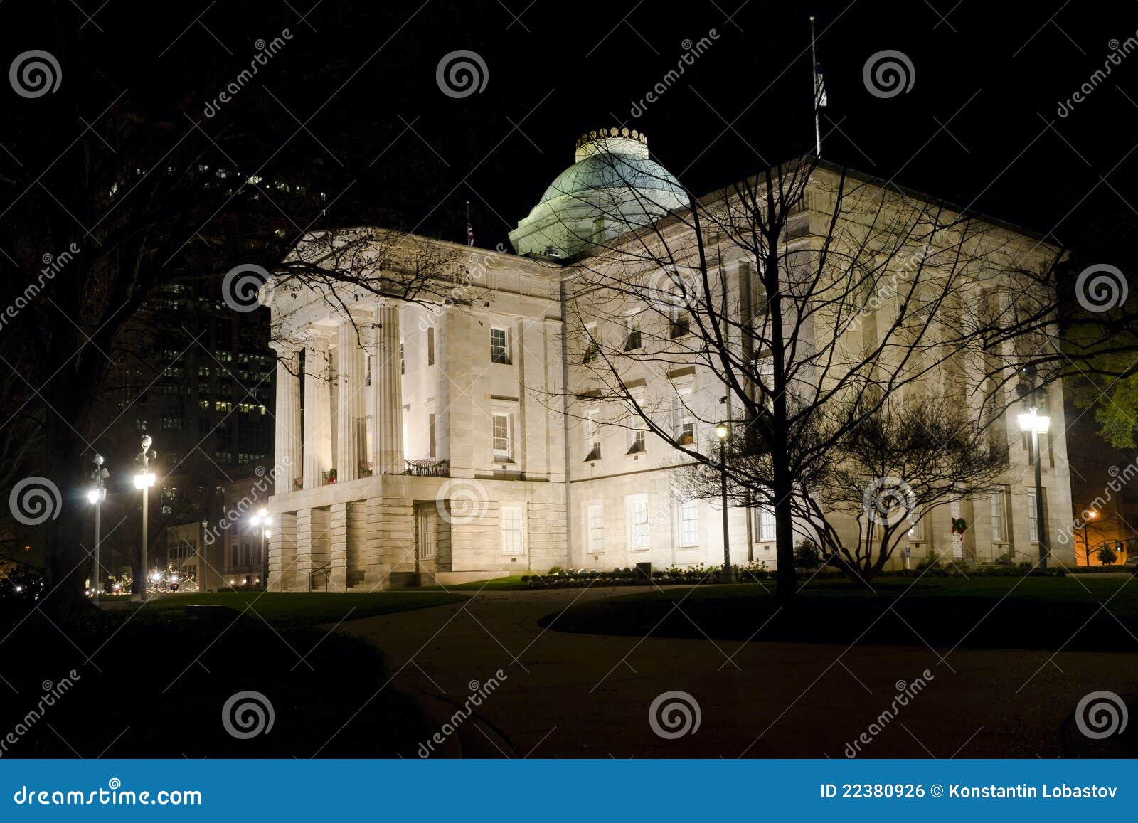 North Carolina State Capitol at Night Stock Photo - Image of house ...