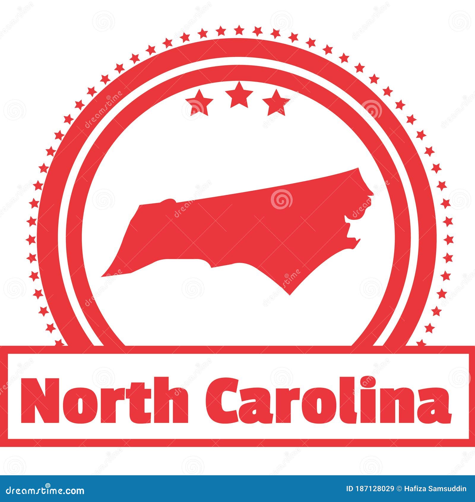 North Carolina State Map Label. Vector Illustration Decorative Design ...