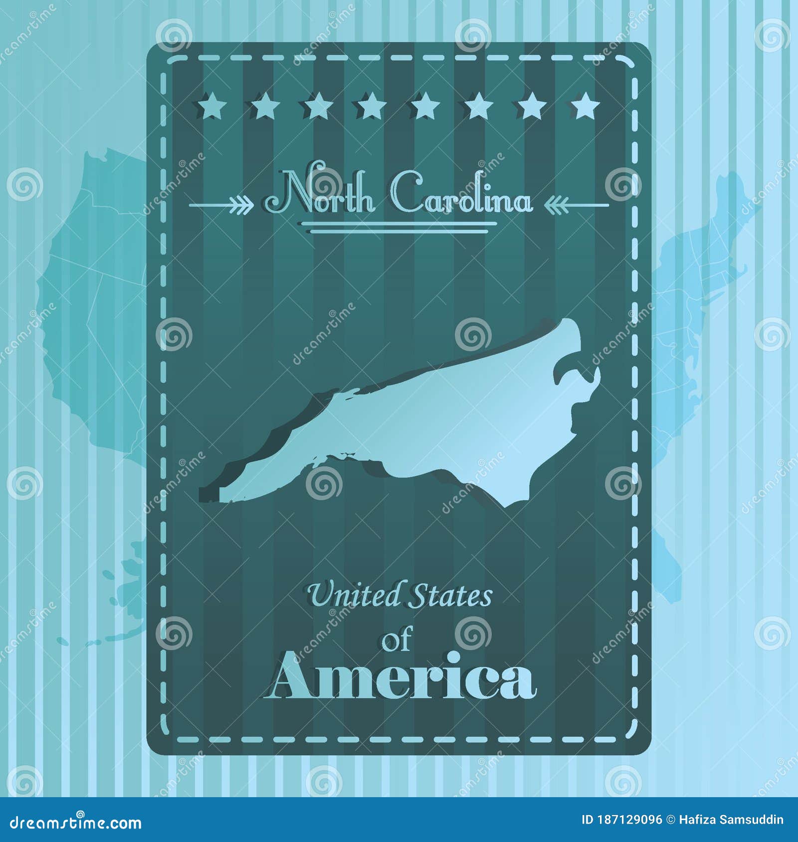 North Carolina State Map Label. Vector Illustration Decorative Design ...