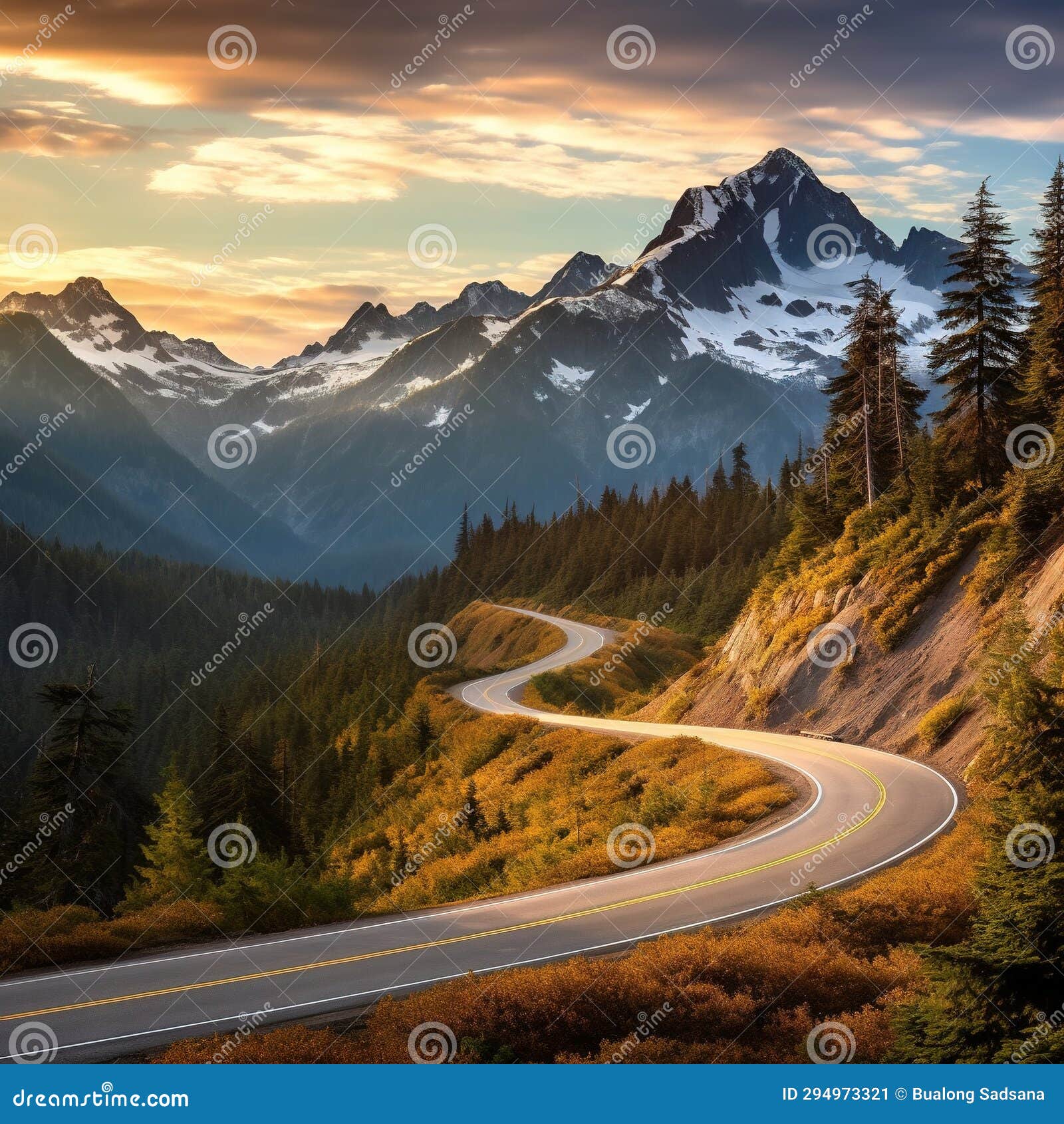 North Cascades Highway Made with Generative AI Illustration Stock ...