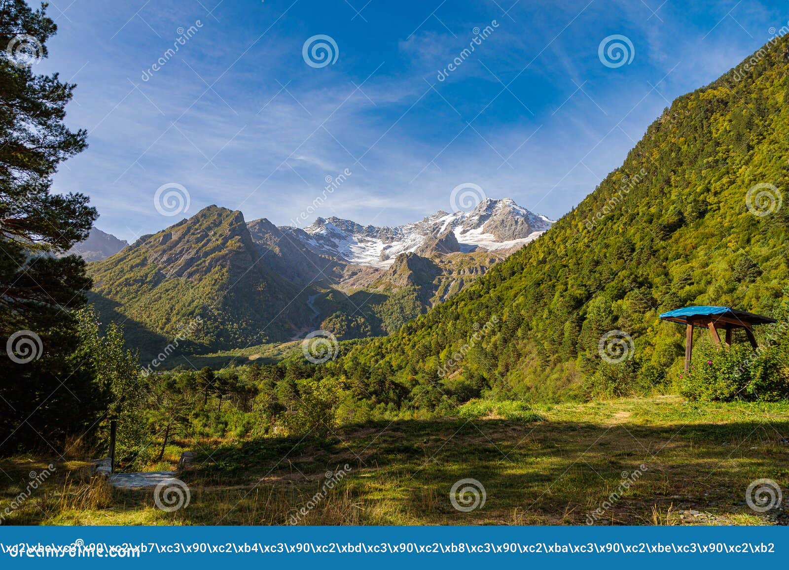 North Caucasus, High Mountains of Ossetia, Glacier in the Mountains ...