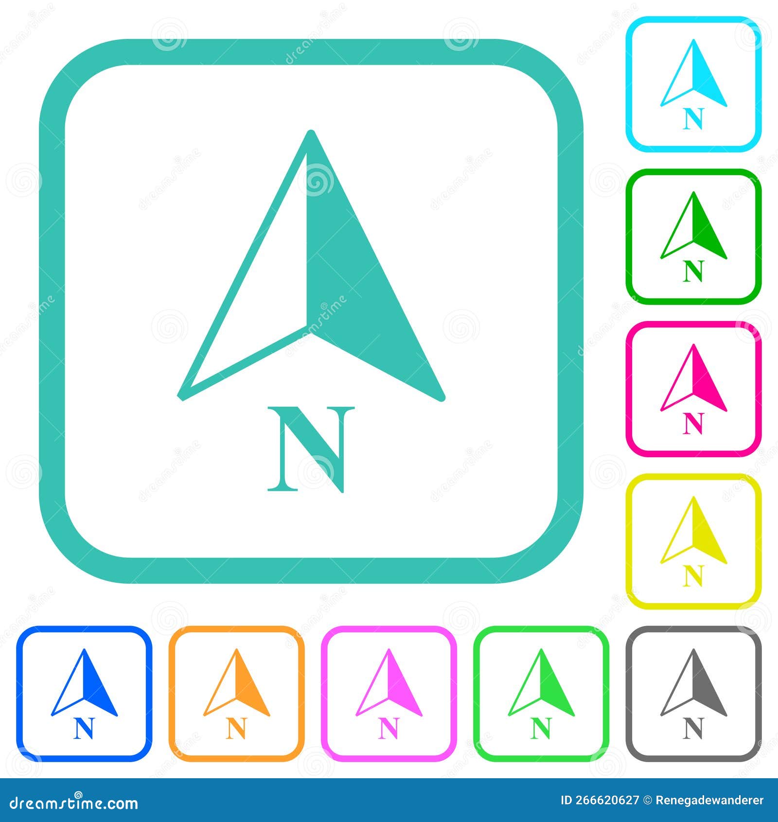 North Compass Direction Vivid Colored Flat Icons Stock Vector ...