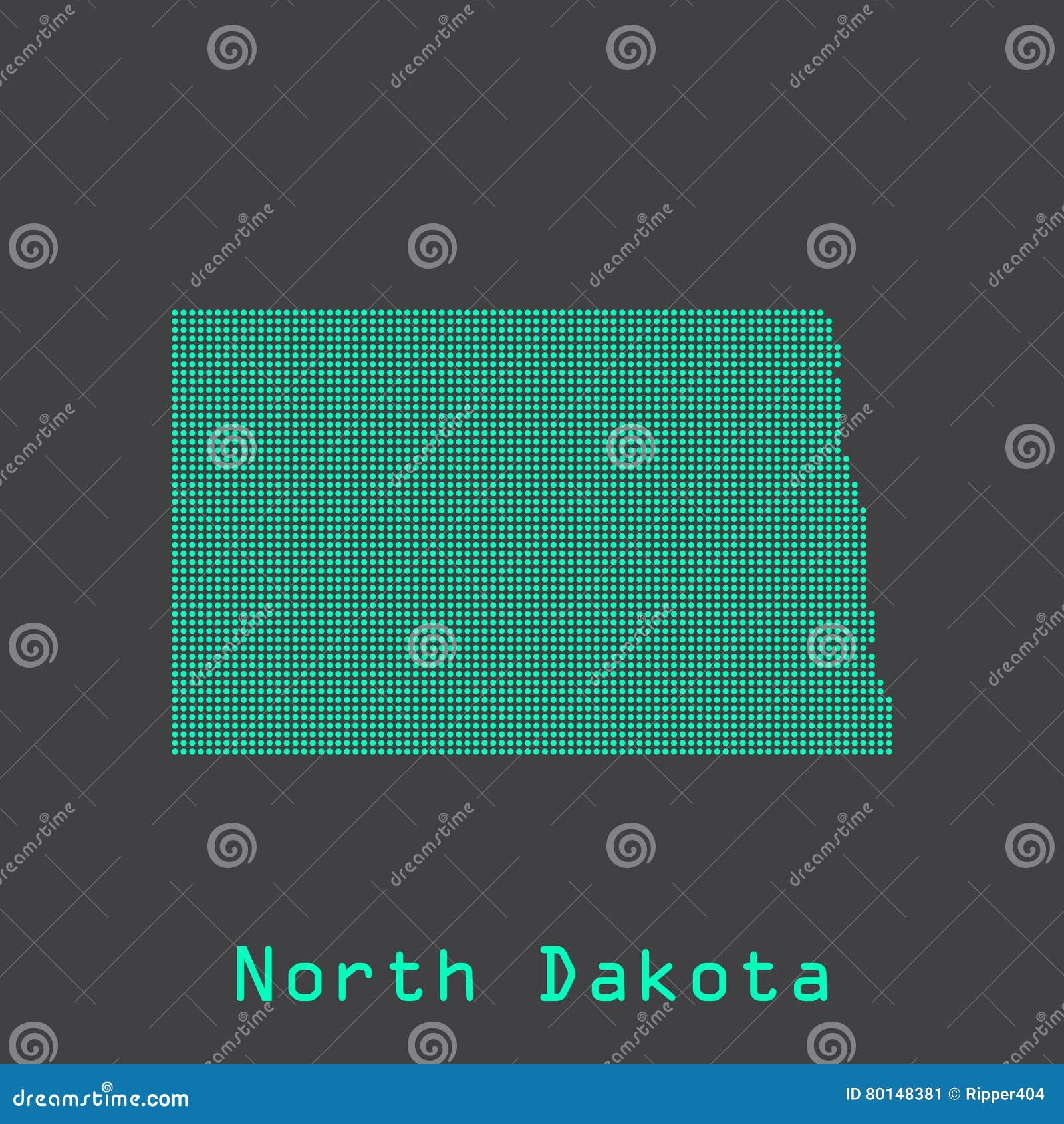North Dakota Abstract Dots State Map. Dotted Style Stock Vector - Illustration of pattern ...