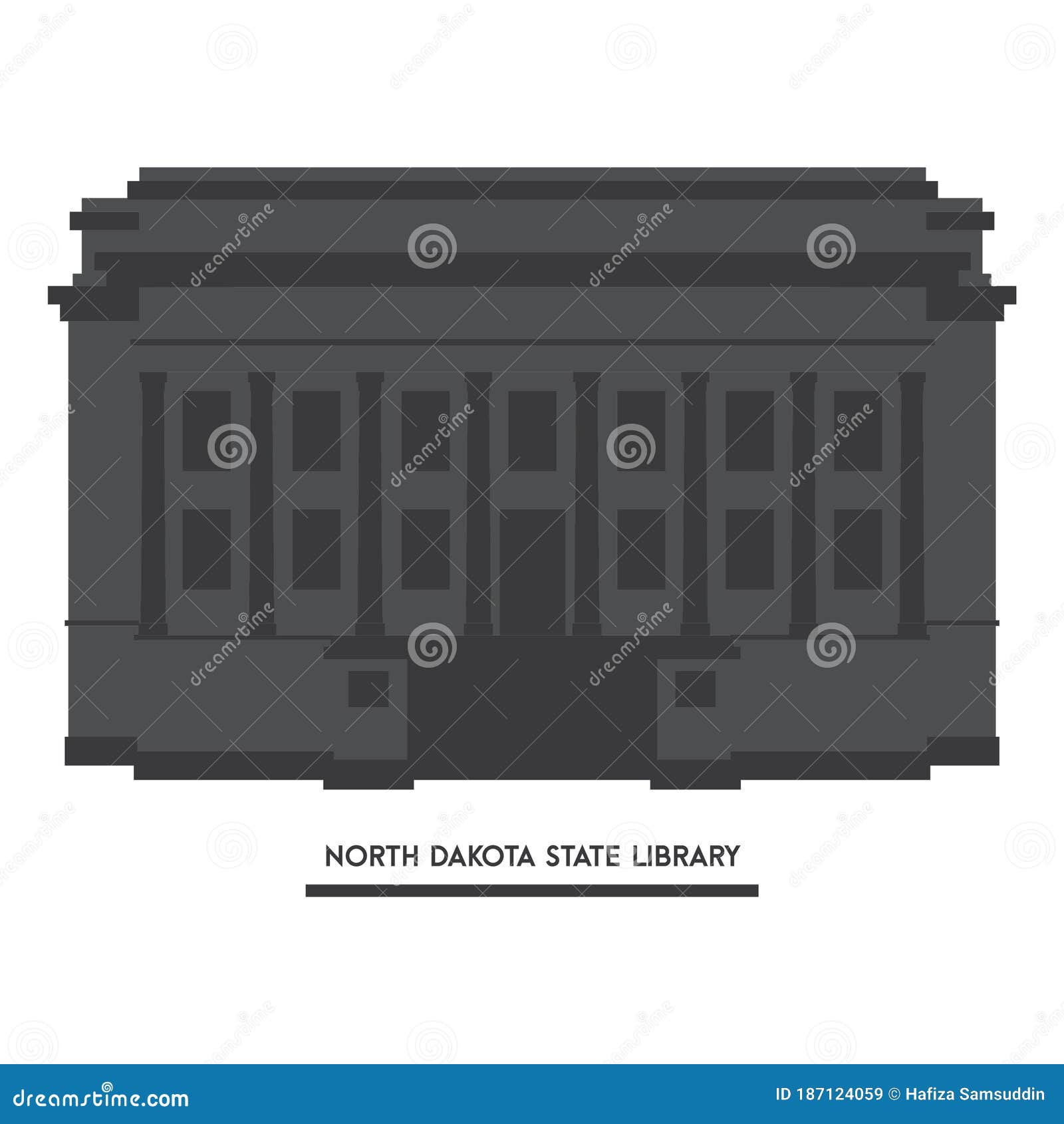 North Dakota State Library. Vector Illustration Decorative Design Stock ...
