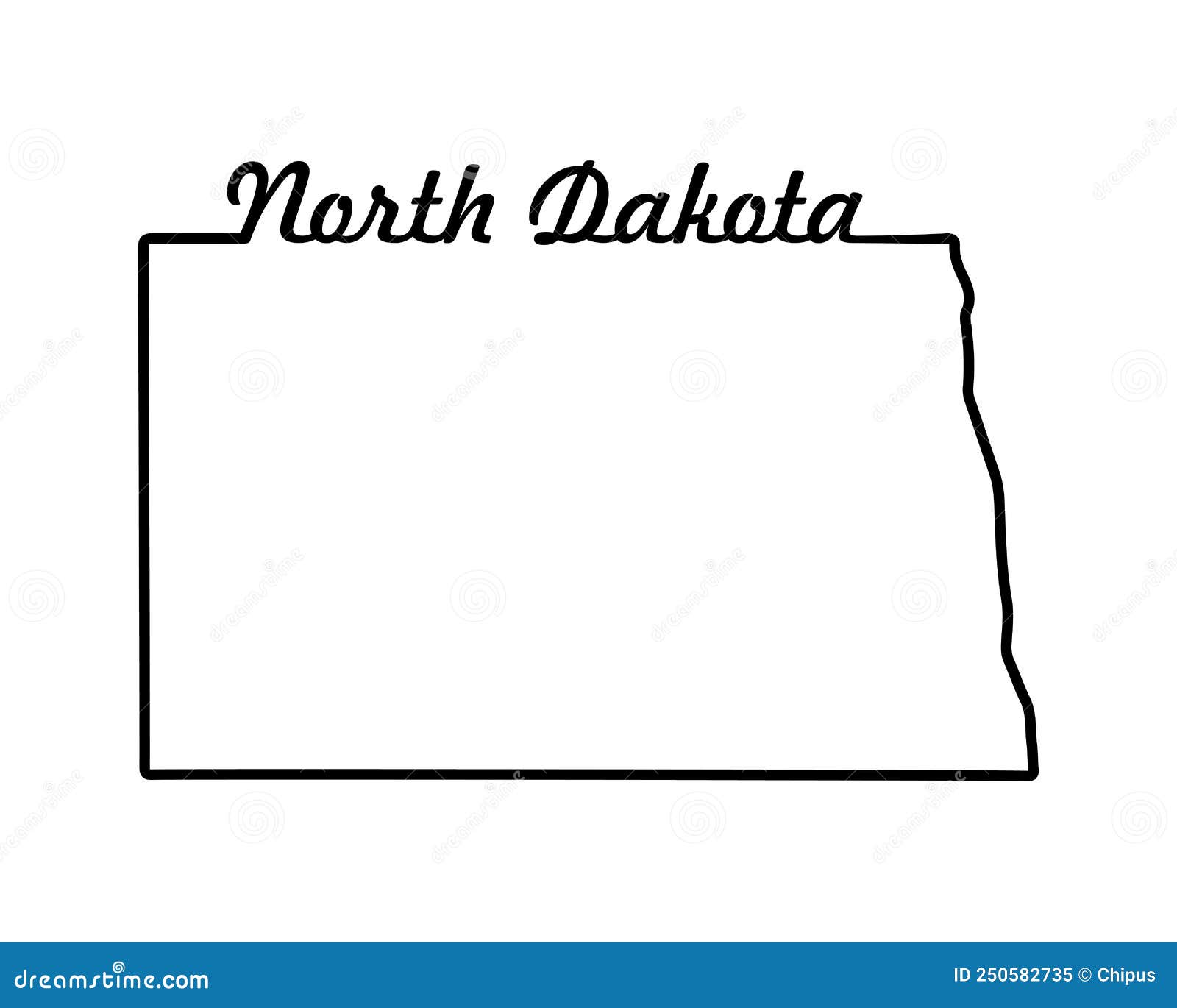 US State Map. North Dakota Outline Symbol. Vector Illustration Stock Vector - Illustration of ...
