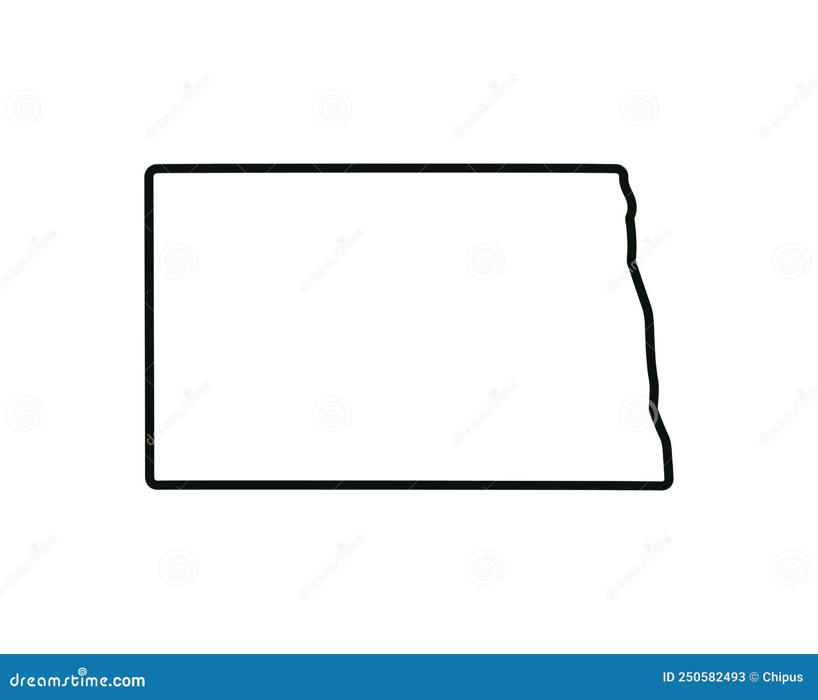 US State Map. North Dakota Outline Symbol Stock Vector - Illustration ...
