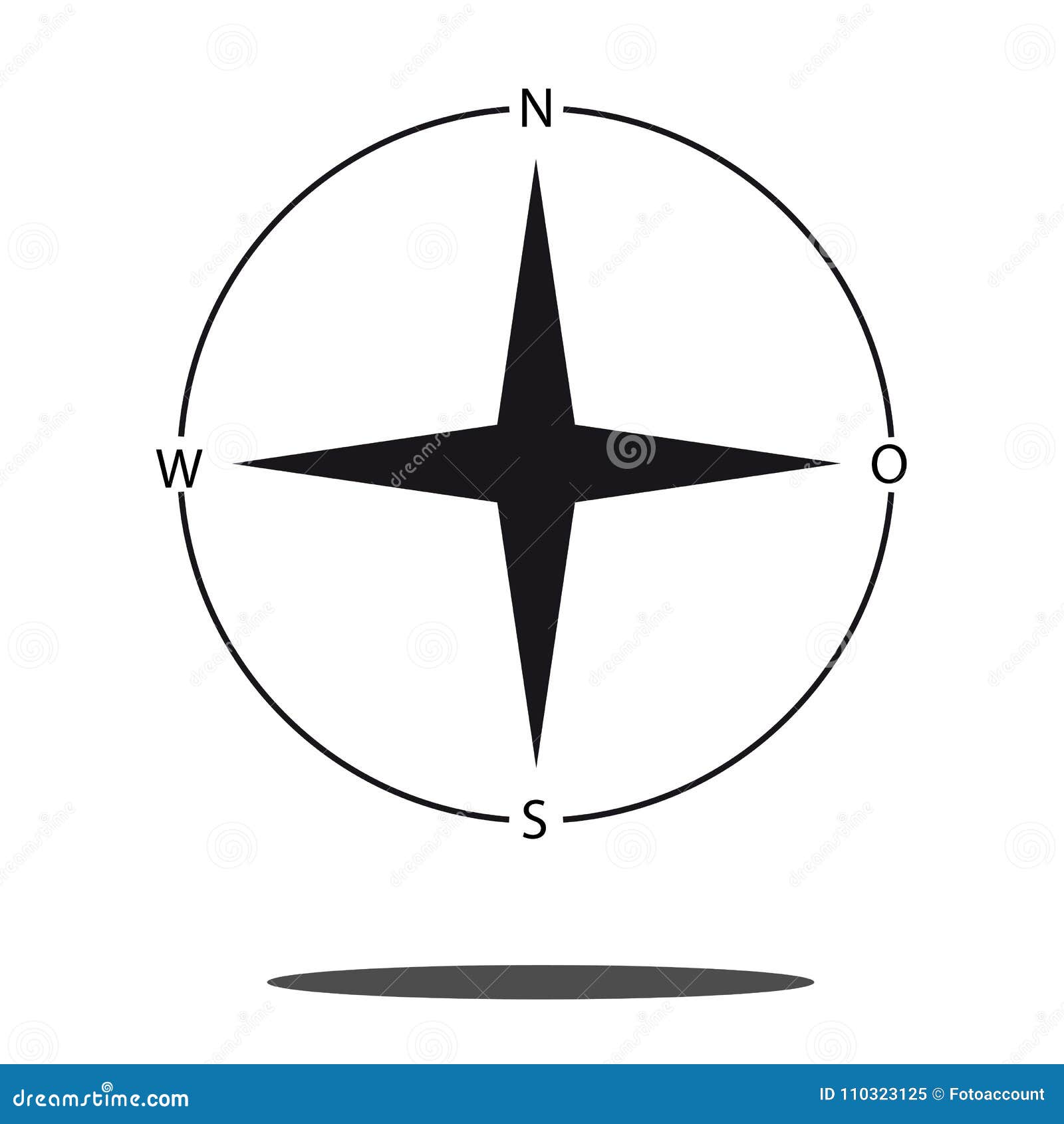 North Direction Compass Icon - Vector Graphic Isolated On White ...