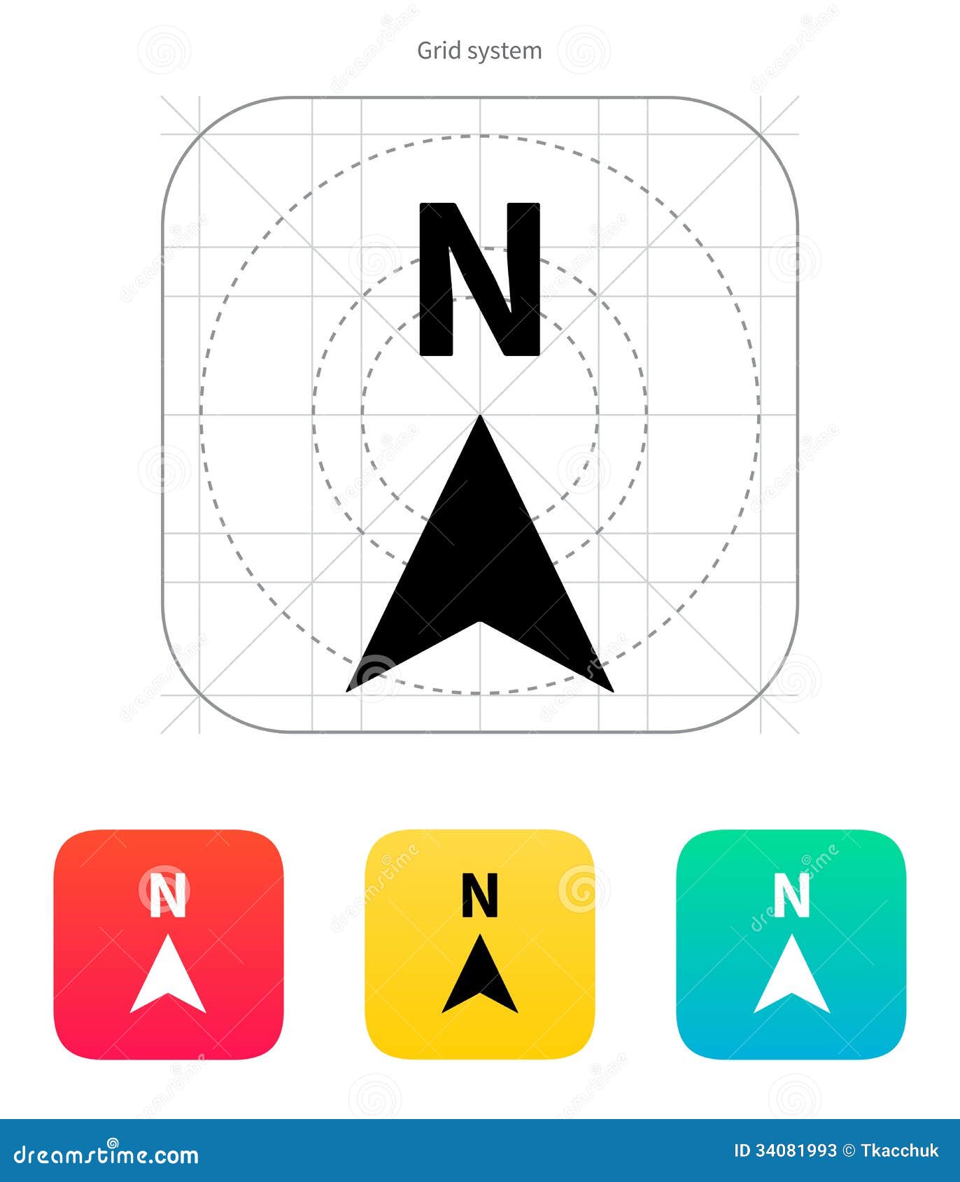 North Direction Compass Icon - Vector Graphic - Isolated On Transparent ...
