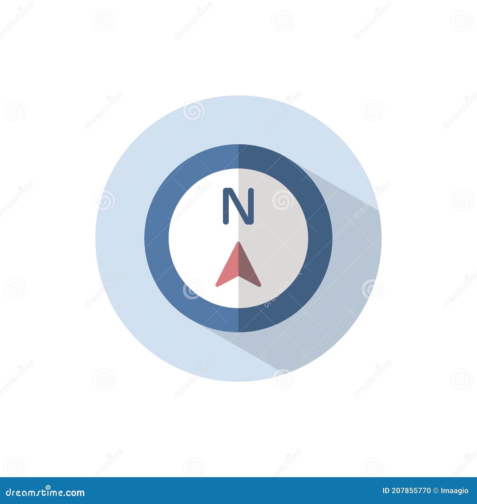 North Direction. Flat Icon on a Circle. Weather Vector Illustration ...