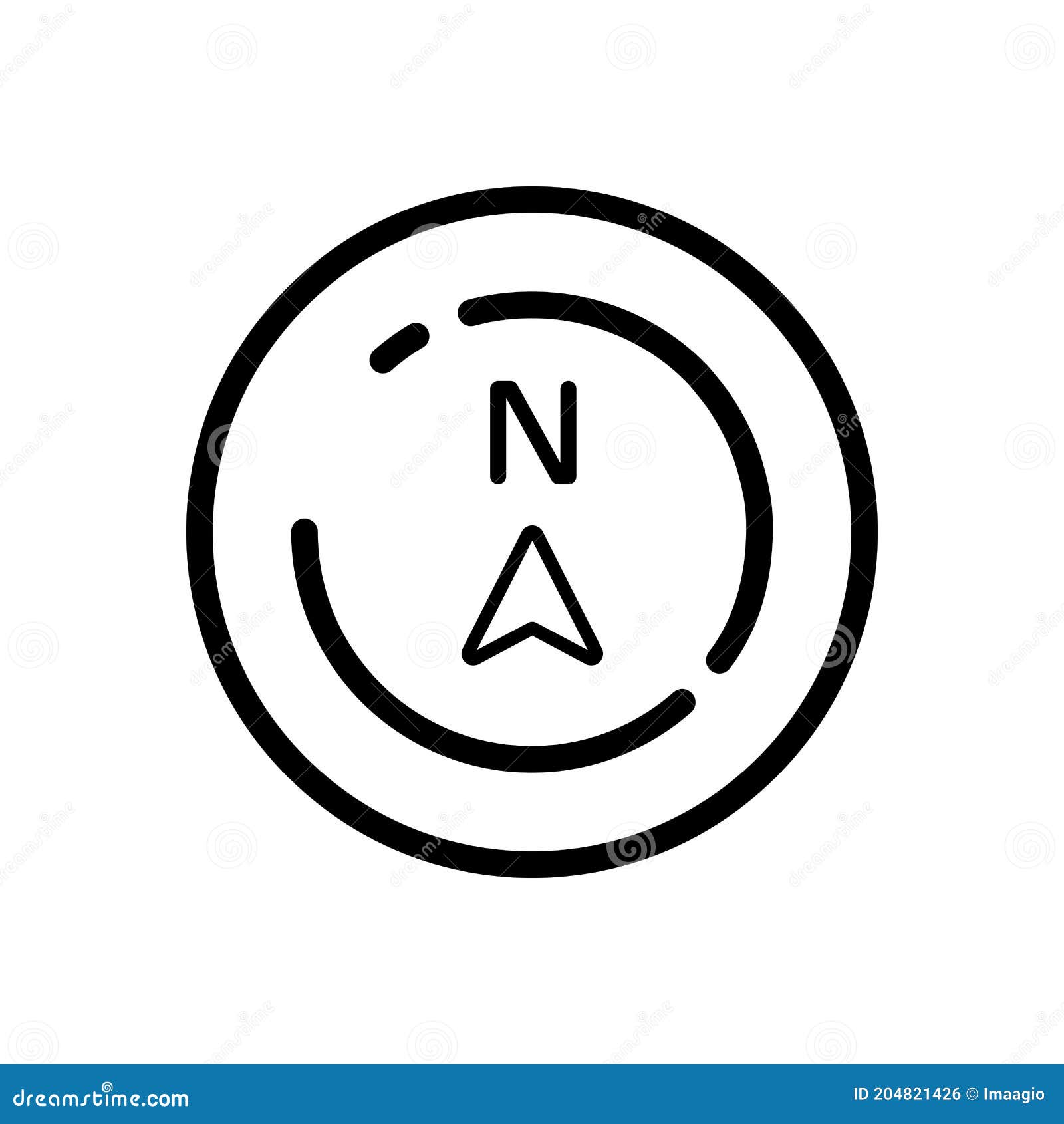 North Direction. Weather Icon in a Circle. Isolated Vector Illustration ...