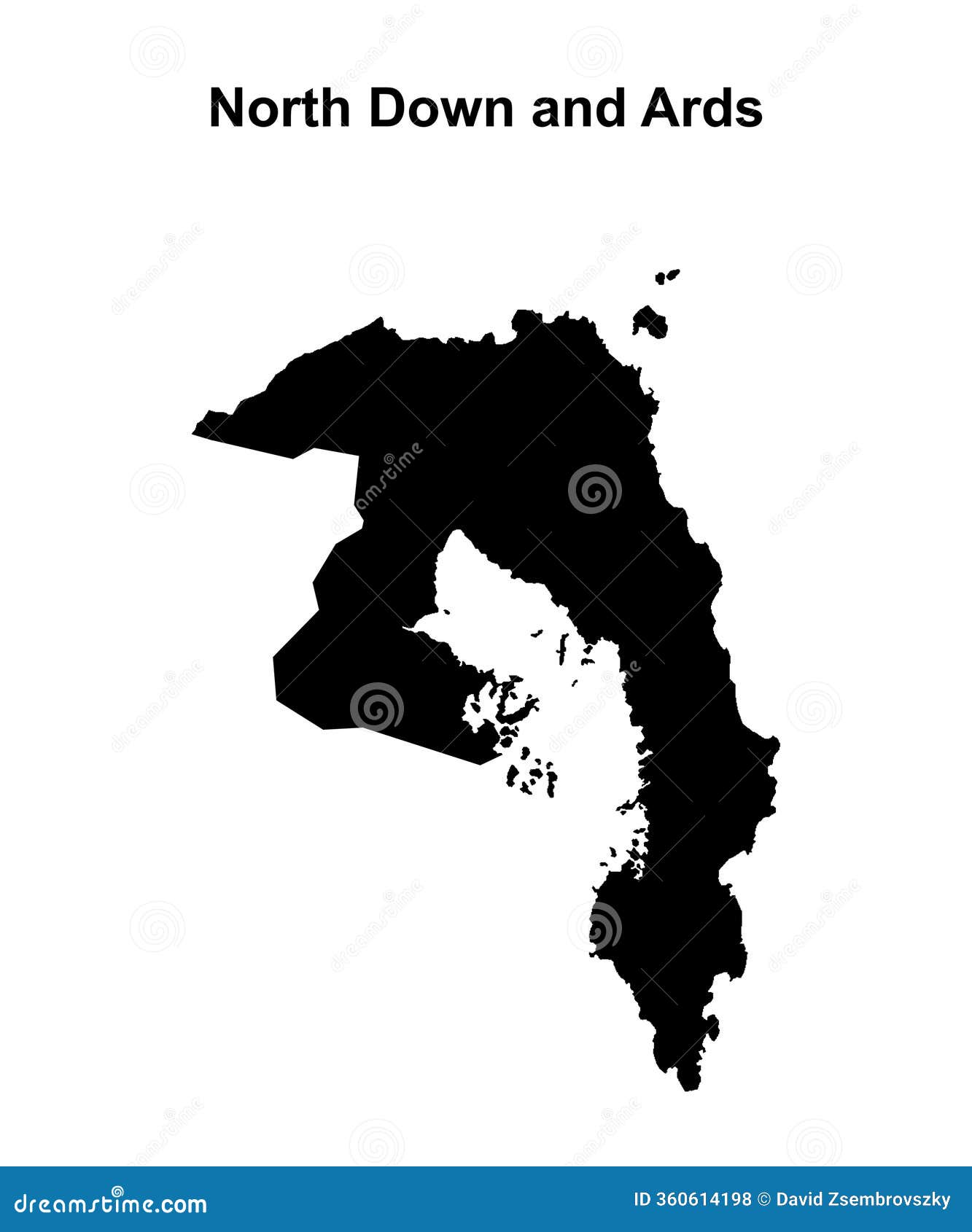 North Down And Ards Outline Map Cartoon Vector | CartoonDealer.com ...