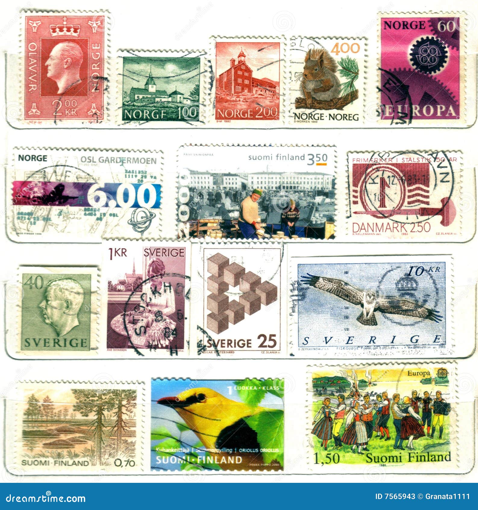 North europe old stamps editorial stock photo. Image of northern - 7565943